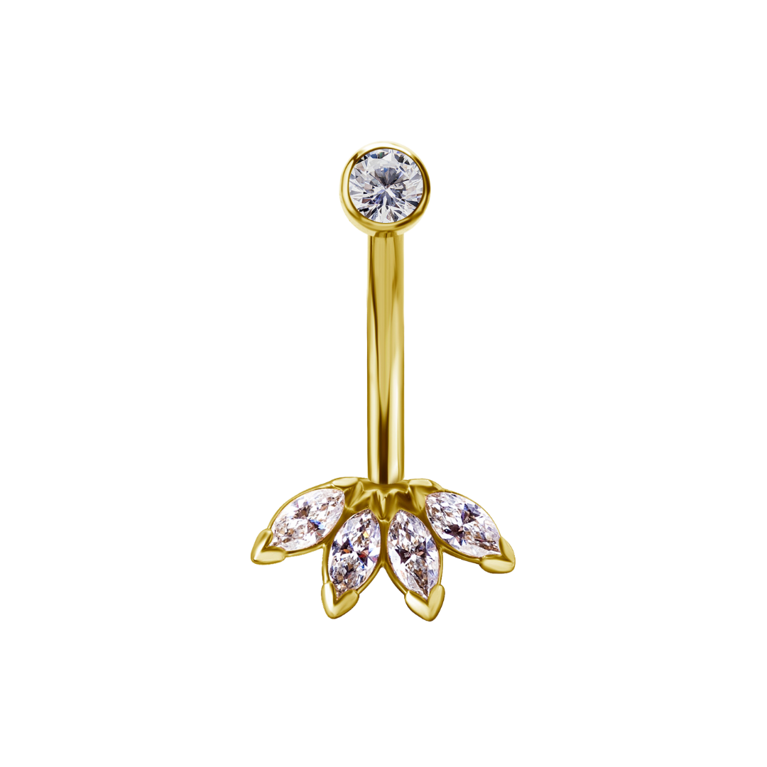 18k Ends Titanium Marquise Fan Rook Bar – Elaira Jewelry & Piercing